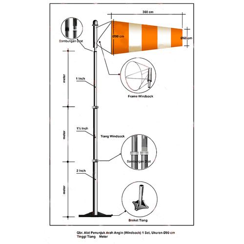 Jual Tiang Windsock 50/600 cm, Windsock + Frame + Tiang - Jakarta Barat ...