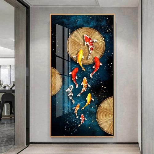 Jual lukisan ikan koi fengshui/lukisan modern/hiasan dinding ruang tamu ...