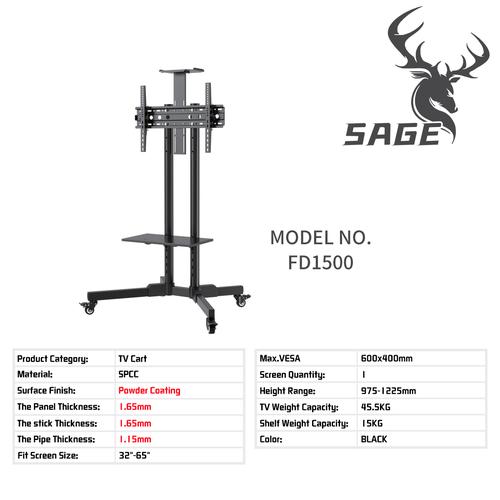 Promo SAGE FD-1500 Bracket monitor tv LED LCD Standing Roda Dorong 32 ...