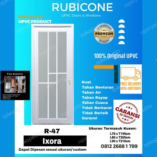 Jual Pintu UPVC Rubicone Premium- R 47-Ixora-L80/90-Putih - L90 x T210cm, Engsel Kiri - Kab ...