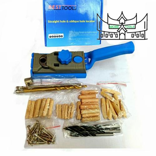 Jual Pocket Dowel Jig Pocket Hole Jig Pocket Mata Bor Sekrup Full Set ...