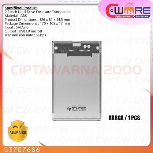 Jual SYMTEC 2.5" USB 3.0 HDD SSD Enclosure Case Casing Transparent ...