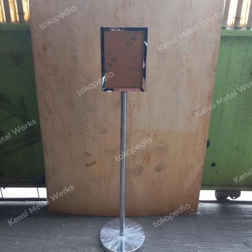 Jual Sign Frame Stand Stainless Signage Standing Stand Display A4 Gold ...