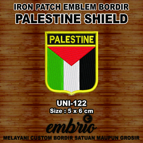 Jual UNI-122 Patch PALESTINE SHIELD Perisai Bendera PALESTINA Save ...