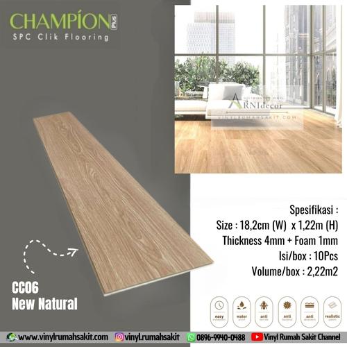 Jual Lantai SPC Champion tebal 5mm type CC06 New Natural - Include Foam ...