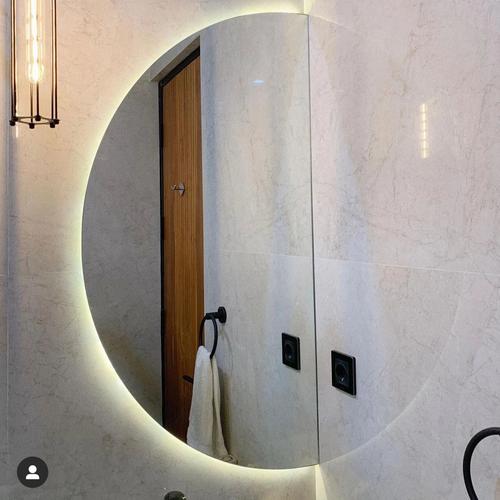 Jual CUSTOM CERMIN KACA ESTETIK LED - SETENGAH LINGKARAN - Biru, R=35cm ...