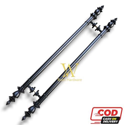 Promo Handle Pintu Rumah Kuningan Motif Gotri Hitam Doff 100 cm 2 pcs ...
