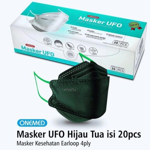 Jual masker ufo onemed hijau tua/ masker medis onemed kf94 hijau tua ...