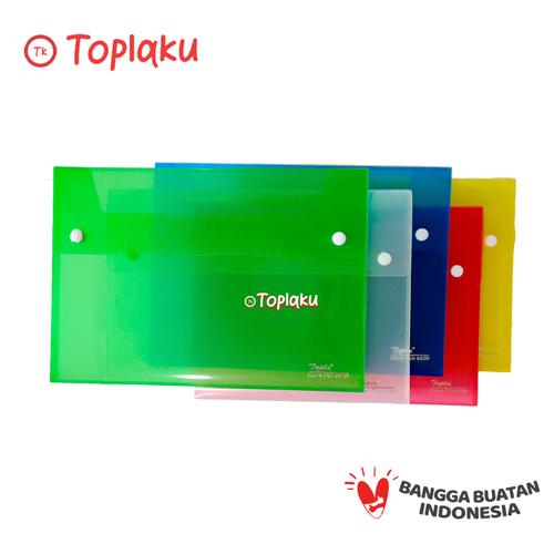 Jual TOPLA Map Plastik Bening Kancing File Dokumen Anti Air Tas Folder ...