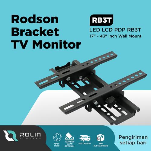 Jual RODSON RB3T Bracket TV Monitor LED LCD 17"-43" BESI TEBAL DAN KUAT ...