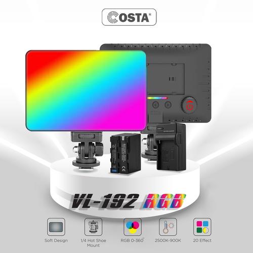 Promo Bundling COSTA VL-192 RGB Continuous Lighting Video Replace ...