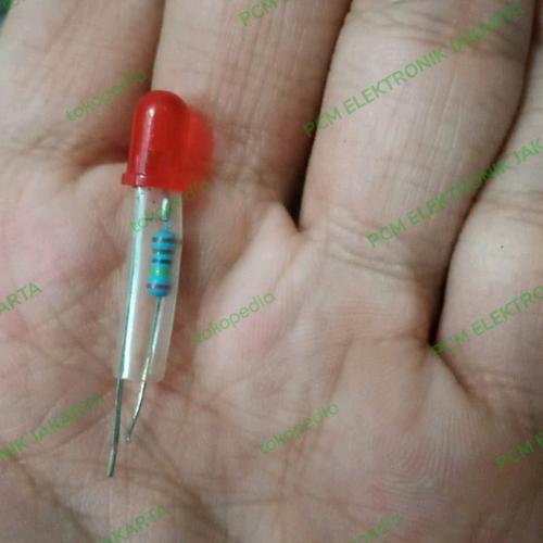 Jual lampu led 5mm 5 mm merah merah 5v 5volt 5 volt +resistor - Merah ...