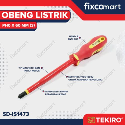 Promo Tekiro Obeng Listrik (+) PH0 X 60 mm / Tekiro Obeng Plus ...