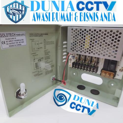 Jual POWER SUPPLY 5A 12V BOX PANEL / ADAPTOR PSU 12V 5A 4CH UNTUK CCTV ...