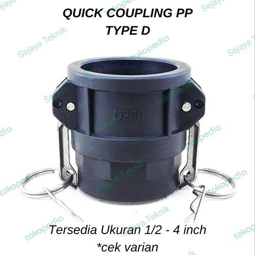 Jual Quick Coupling Camlock PP Tipe D 1" 2" 3" 4" Polypropylene Hitam ...