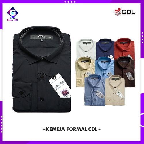 Promo Kemeja Formal Kantoran Pria Merk CDL Lengan Panjang Reguler - ABU ...