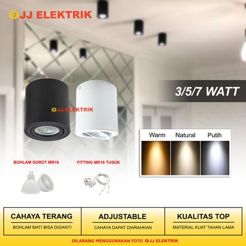 Jual Downlight spotlight outbow 3 inch 3 watt 7 watt 10 watt 3W 7W 10W - Hitam, + 7W natural ...