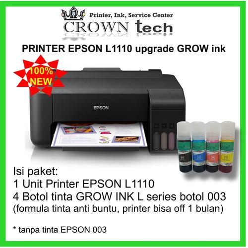 Jual Printer Epson L1110 + tinta GROW INK formula antibuntu - L1210 ...