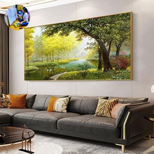 Jual lukisan pemandangan indah abstrak tekstur tebal Hiasan dinding ...