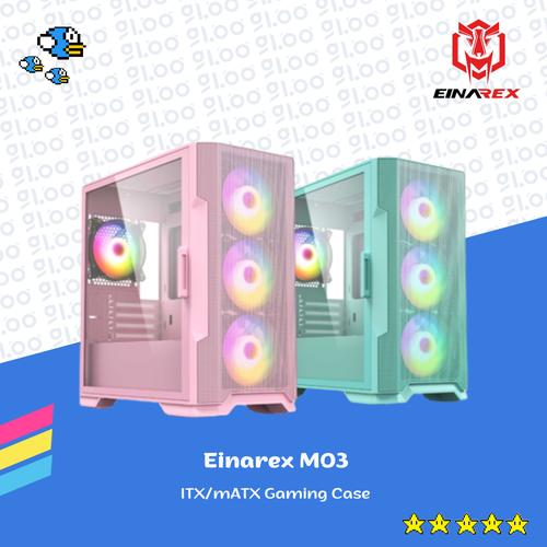 Jual Casing Einarex M03 - ITX/mATX Gaming Case Free 1 Fan RGB - GREEN ...