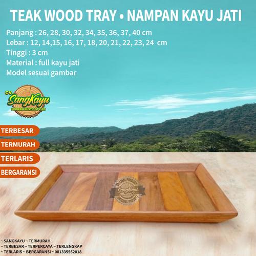 Jual Nampan kayu jati premium 30x20cm wooden tray teak wood natural ...
