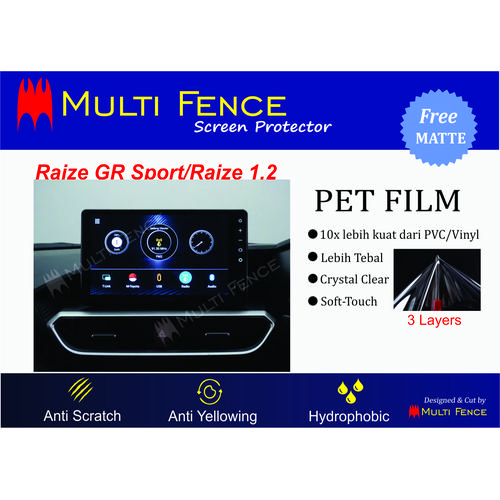 Jual Screen Guard Head Unit Toyota Raize 8 Inch - clear/bening, raize 1 ...