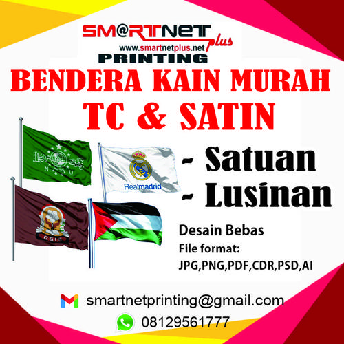 Jual Bendera Kain Custom Print Murah (Kain Satin/Kain TC) - 80 x 100cm ...