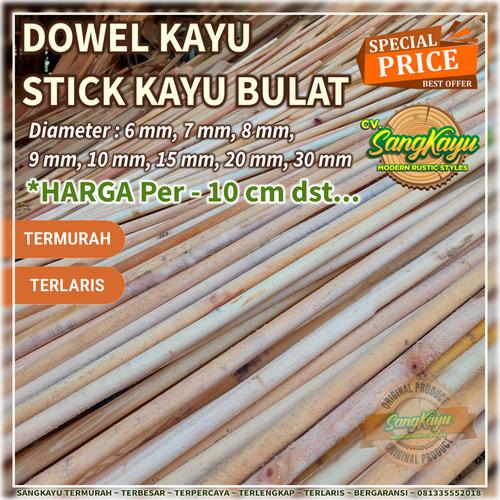 Jual Termurah Dowel kayu stick kayu bulat bahan craft dekorasi ...