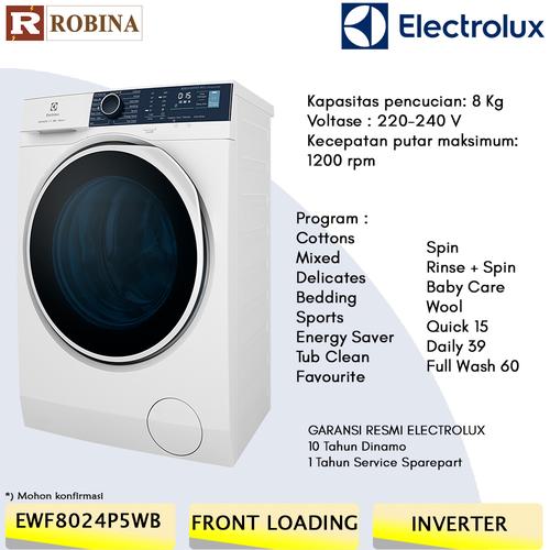 Jual ELECTROLUX EWF8024P5WB MESIN CUCI FRONT LOADING 8 KG EWF 8024 ...