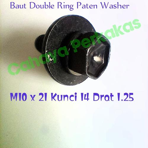 Jual P Baut Double Ring Paten Flange Bolt M10 x 21 Kunci 14 drat 1.25 ...