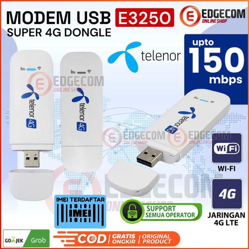Jual GH 4G LTE USB MODEM E3250 WINGLE TELENOR 150 Mbps Wireless WiFi ...