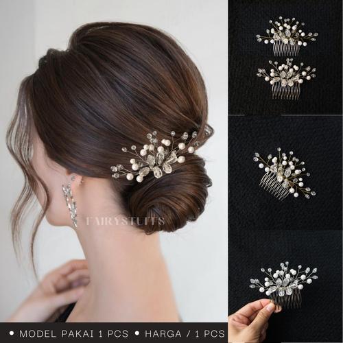 Jual Hairpiece Sirkam Sanggul Aksesoris Hiasan Rambut Wanita Mutiara 6 ...