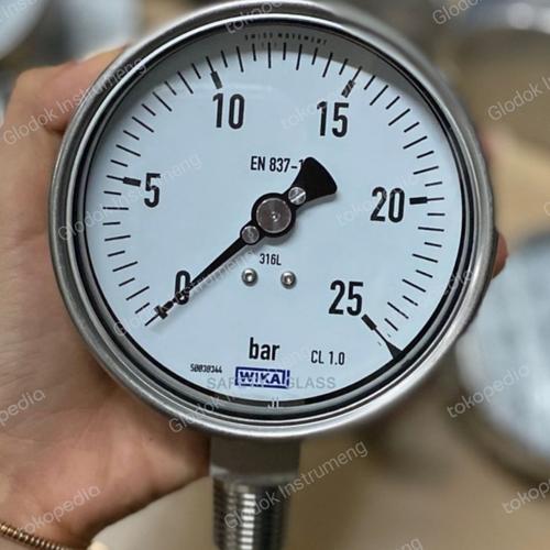 Jual Wika Pressure Gauge 232.50 , 4 inch 0-25 bar , 1/2" NPT - Jakarta ...
