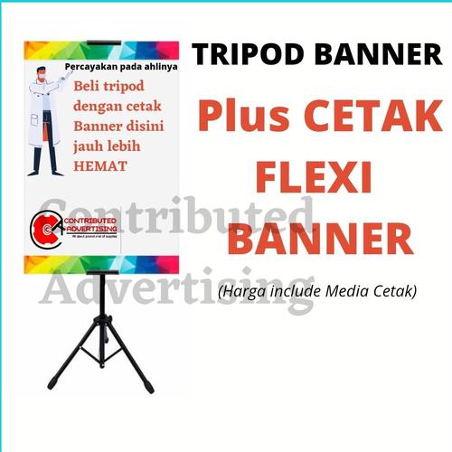 Jual Tripod Banner Plus Cetak Banner Flexy / Tripod Banner / Stand Poster - 1 Sisi - Kota ...