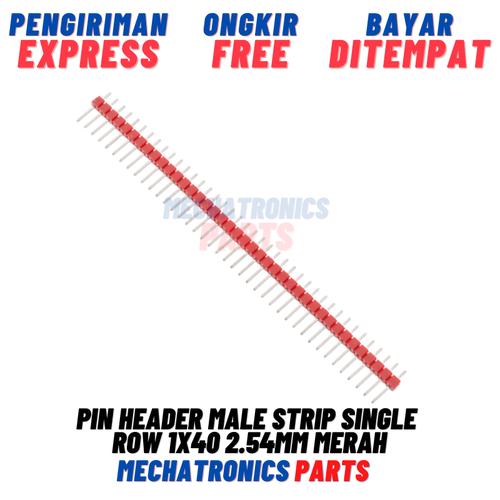 Jual PIN HEADER MALE STRIP SINGLE ROW 1X40 2.54MM RED MERAH - Kota ...