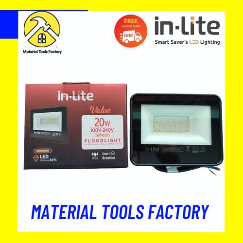 Jual Lampu Sorot Taman In-Lite 20 Watt - Lampu flood light inlite INF030 - Kuning 3000K - Kota ...