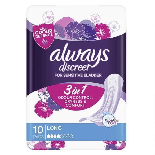 Jual Always Discreet Pad Level 4 Long- 10 Pack Bladder Leaks. Diaper ...