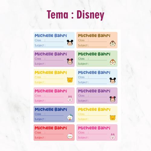 Jual Sticker Label Nama Anak Custom Karakter HVS Bisa Ditulis ukuran M ...