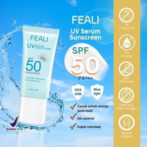Jual FEALI Serum Sunscreen SPF 50 + PA+++ Skincare Sunblock 60ml - Kab ...