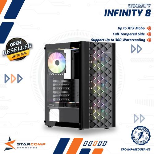 Jual INFINITY MEDUSA V2 Gaming Case ATX Temperd Glass Casing PC - Kota ...