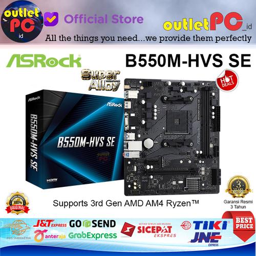 Promo ASROCK Motherboard B550M-HVS SE B550M HVS mATX DDR4 AM4 AMD Mobo 550 Cicil 0% 3x - Kota ...