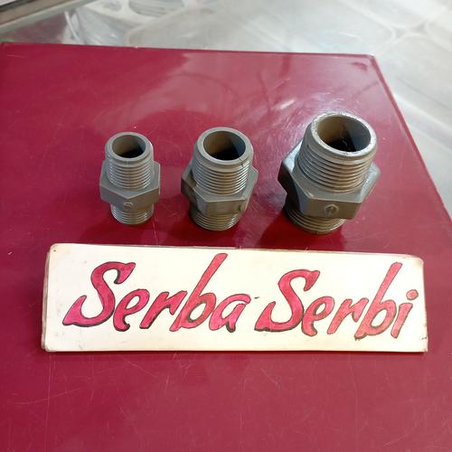 Jual (PVC 1/2" 3/4" 1" DOUBLE NEAPLE) Fitting pipa double neaple drat ...