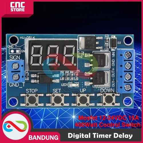 Jual Digital Timer Delay On Off Mosfet 12-24V Dc 15A 400Watt Control ...