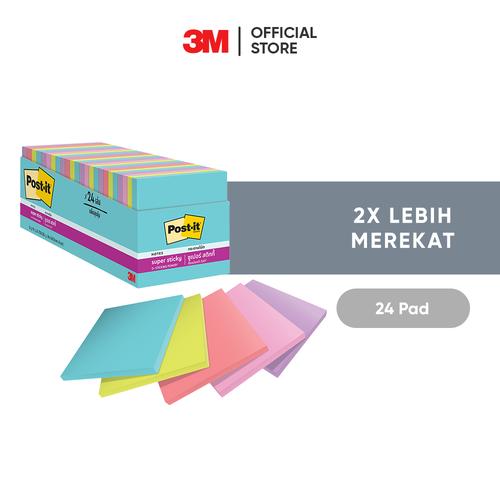 Promo 3M Post-it Super Sticky Notes Supernova Neons, 654-24SSMIA - Kab ...