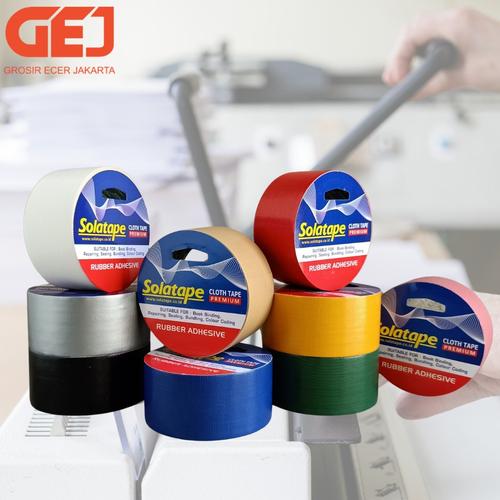 Jual Cloth Tape SOLATAPE / Lakban Kain 45mm x 8m - Hitam 36mm - Kota ...