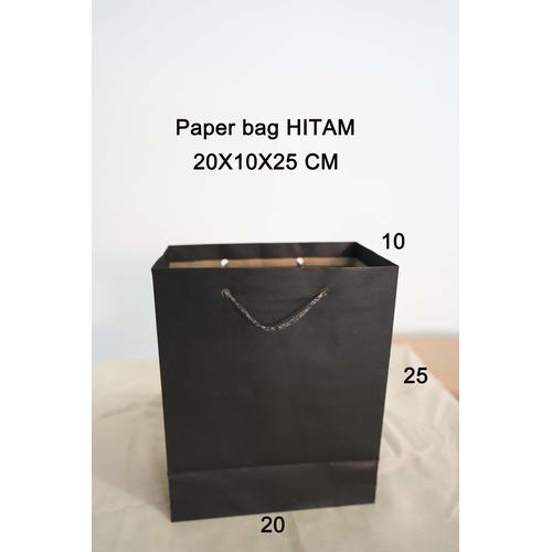 Jual Paper Bag HITAM 20x10x25 Tas kertas Goodie Bag Paperbag BLACK ...