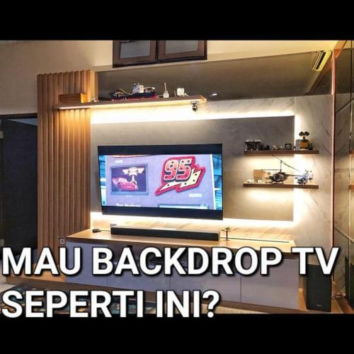 Jual BACKDROP TV MINIMALIS CUSTOM MULTIPLEK HPL DUCO MEJA TV RAK ...