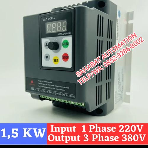 Jual Inverter 220V ke 380V 1,5 kw 1 phase 220V ke 3 phase 380V 1.5 kw 2 hp - Kab. Gresik ...