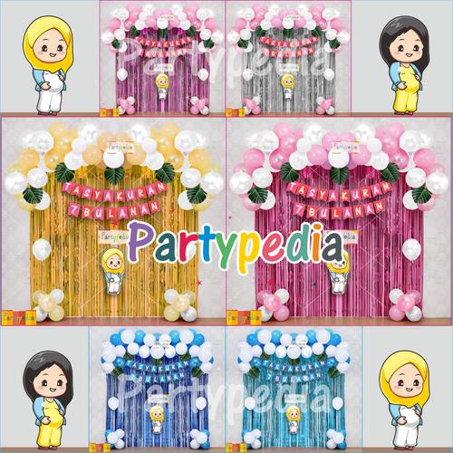 Jual Dekorasi balon tasyakuran 4 / 7 bulanan kehamilan - Light Blue ...