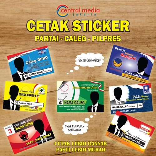 Jual Cetak Sticker CALEG PILPRES PEMILU Stiker Kampanye - 9x6 cm ...